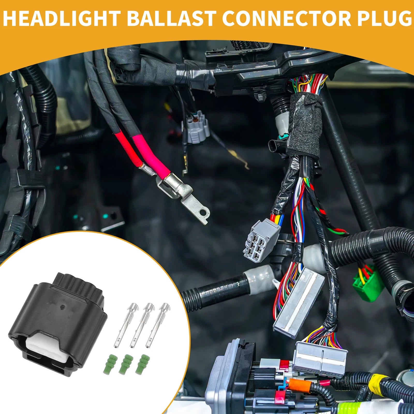 3 Pin Headlight Ballast Connector Plug Female Wire Terminal for Nissan ...