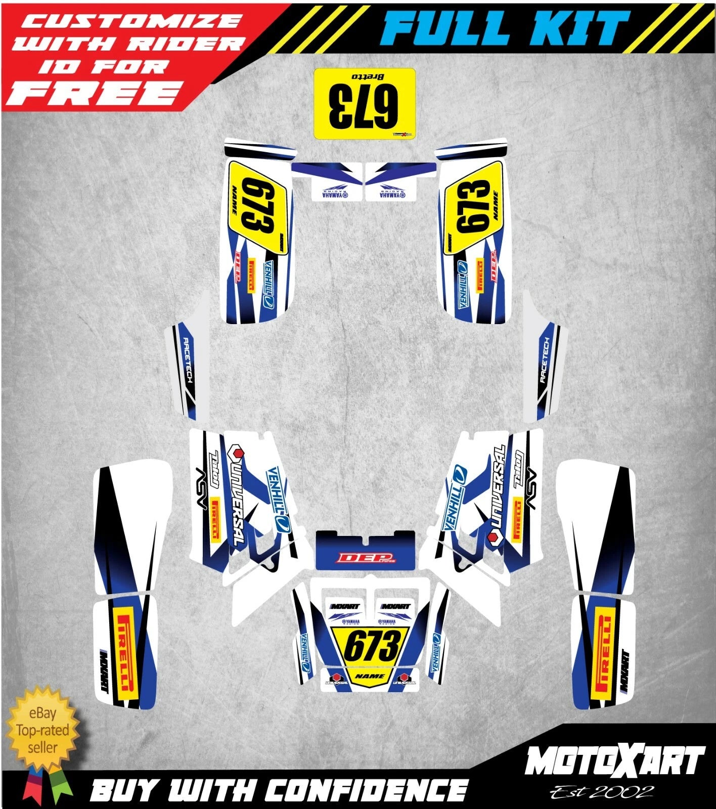 Yamaha Banshee QUAD ATV Storm Style Graphics Decals Kit – Exclusive Motors